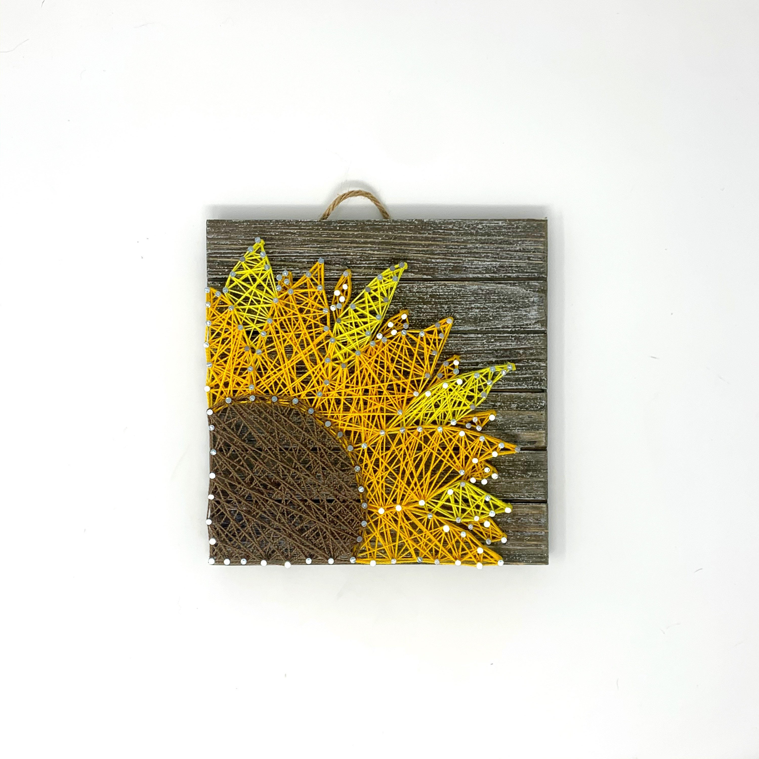 Sunflower String Art Rustic String Art Decor Farmhouse - Etsy