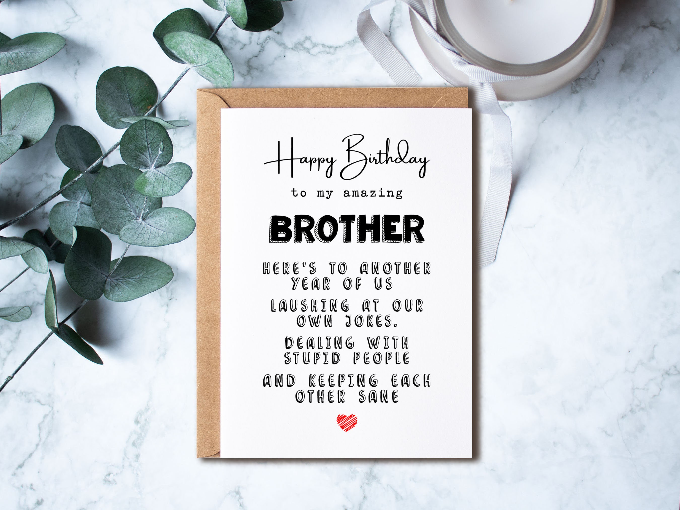 Birthday Card for Brother, Greeting Card, for Brother, Happy Birthday ...