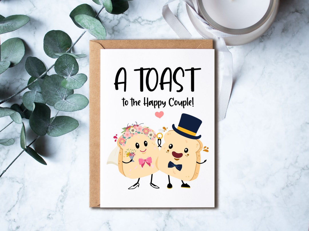 A Toast to the Happy Couple Card, Wedding Anniversary Card , Wedding ...