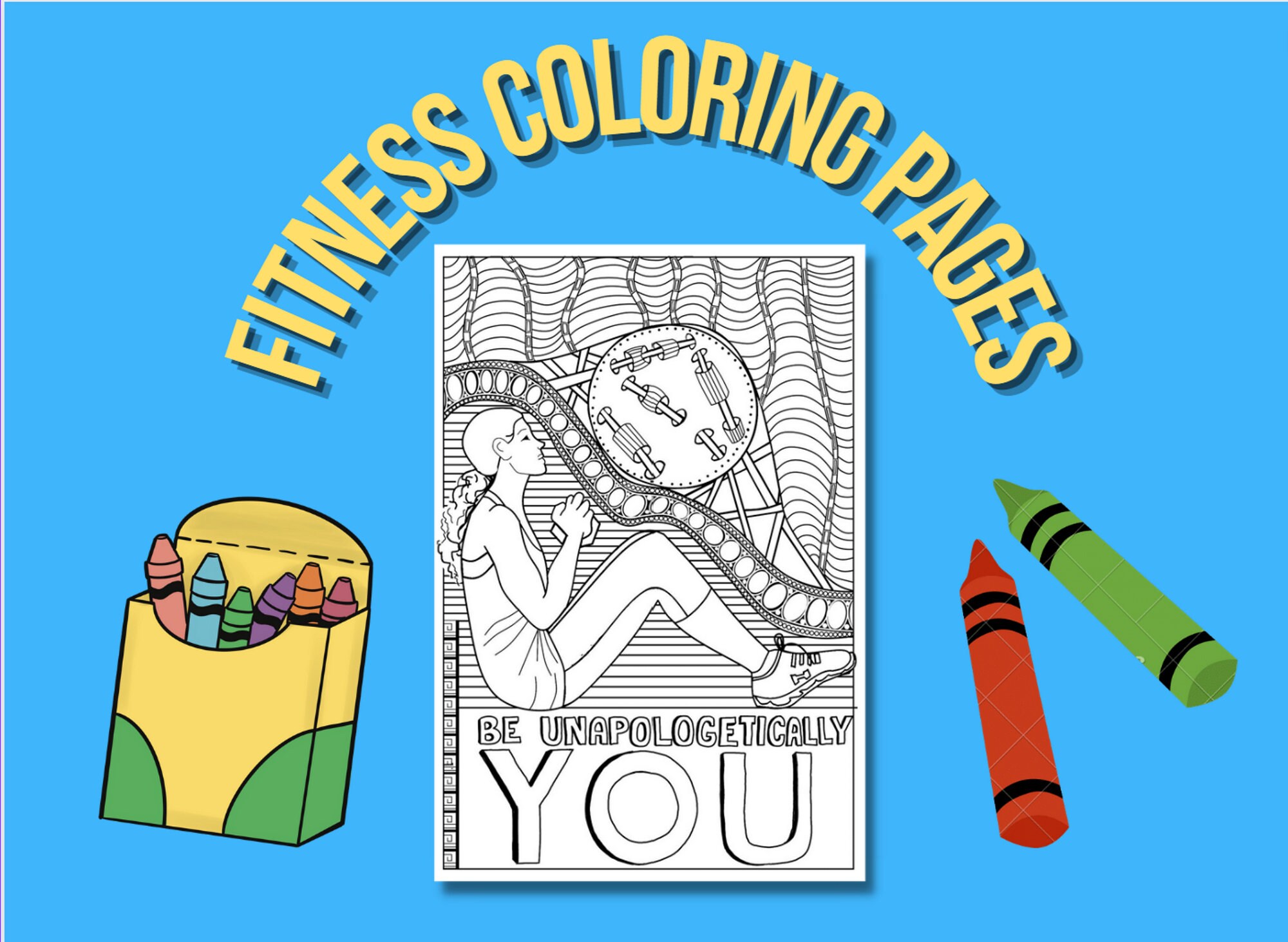 20 Coloring Pages for Fitness Inspiration, New Year's Mindset Mental ...