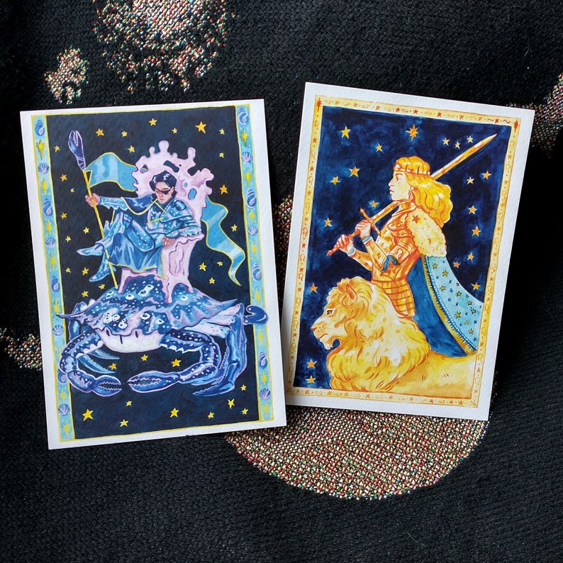 Zodiac Postcards - Etsy