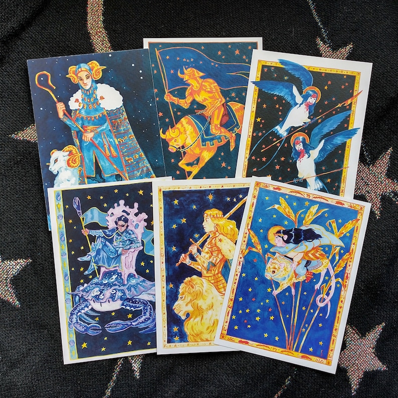 Zodiac Postcards - Etsy