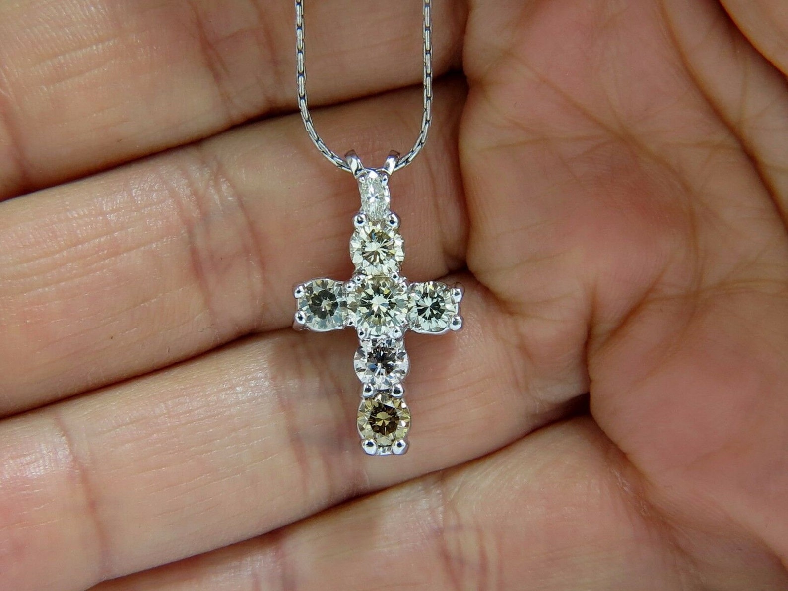2.92ct Natural Fancy Colors Diamonds Cross Necklace - Etsy