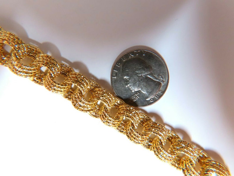 Wide Crossing Wreath Chain Link Bracelet 14kt Bright Cut Links - Etsy