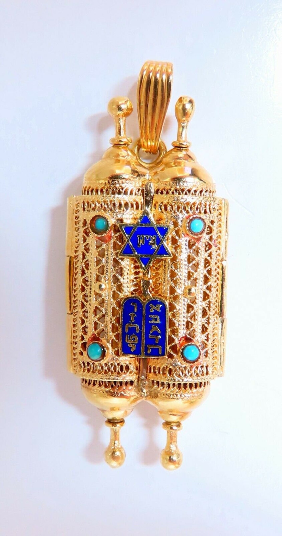 Intricate Vintage Torah Pendant Charm Functional Doors 3D - Etsy