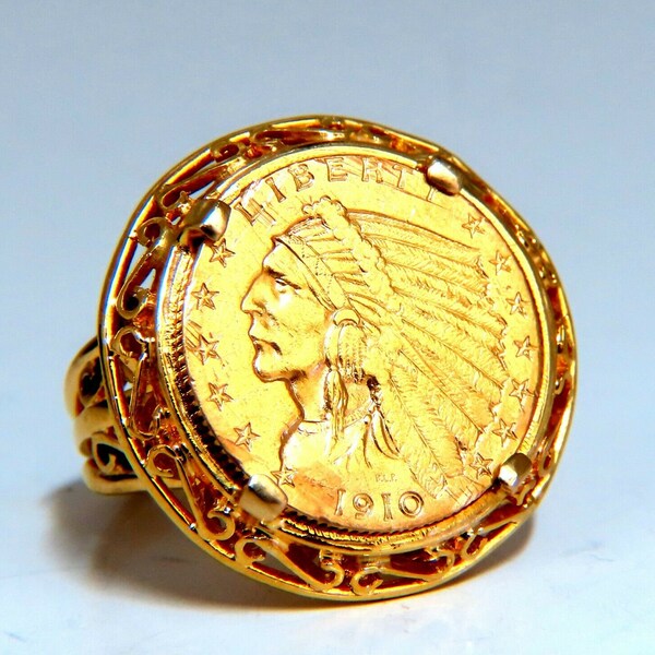 Gold Coin Ring - Etsy