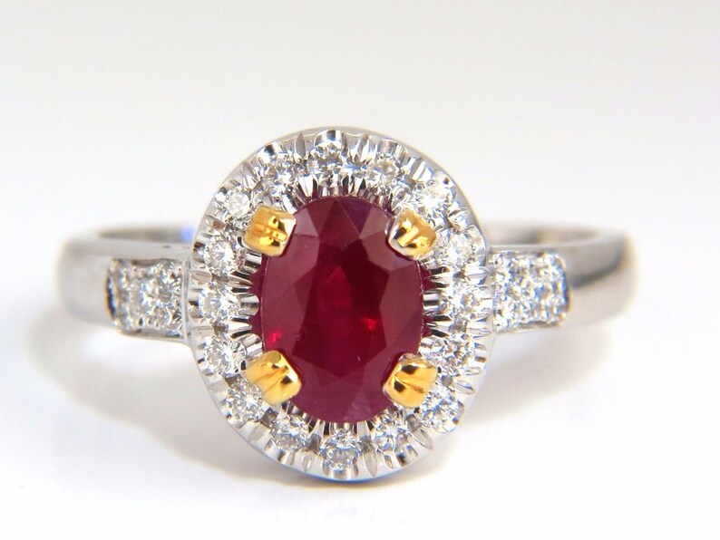 GIA Certified 1.95ct Natural Ruby Diamond Ring 18kt Vivid Red & Origin ...