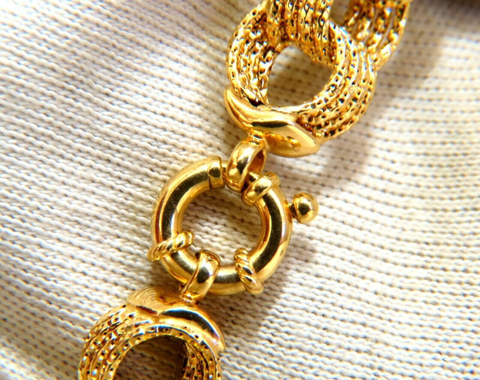 Wide Crossing Wreath Chain Link Bracelet 14kt Bright Cut Links - Etsy