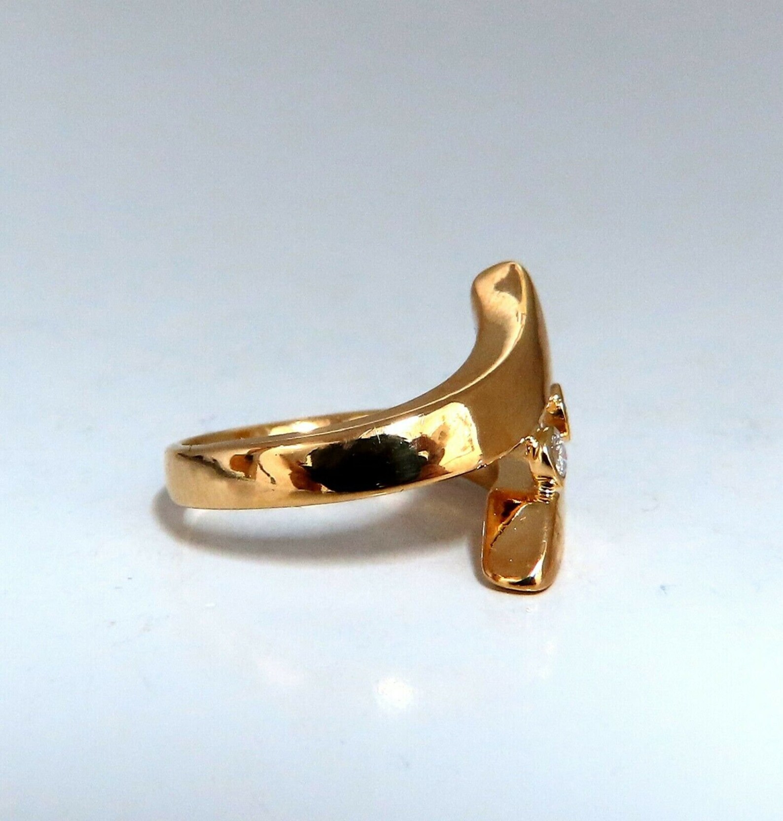 0.15ct. Diamonds Cross Over Ring 14kt Gold - Etsy