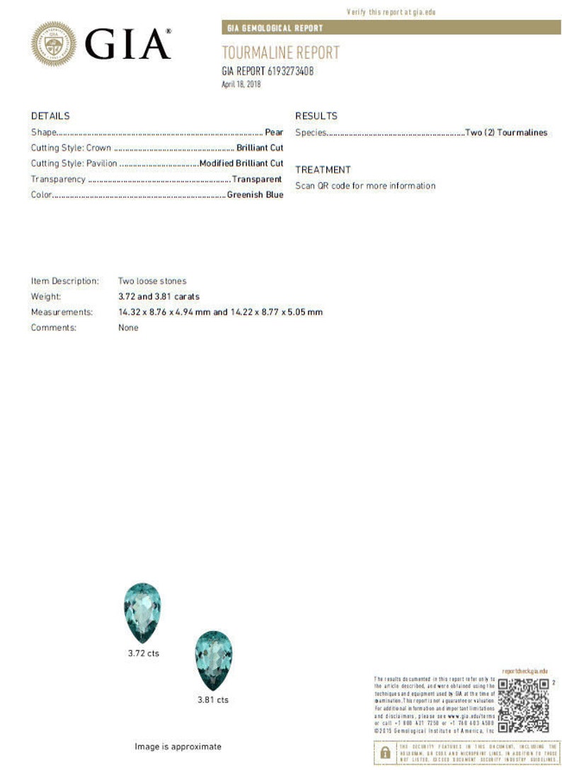 GIA Certified 12.53ct Natural Tourmaline Diamonds Dangle - Etsy