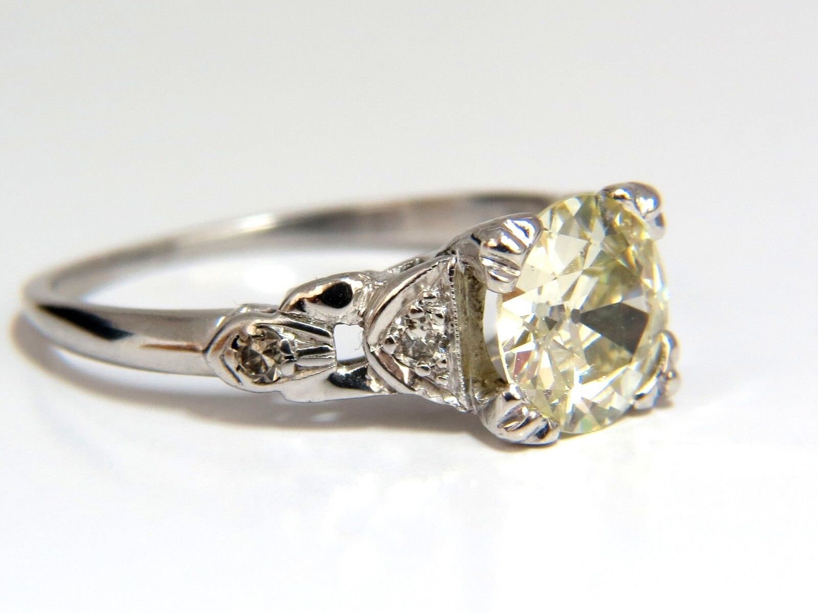 1.33ct Vintage Class Old Mine Cut Natural Diamond Engagement Ring ...