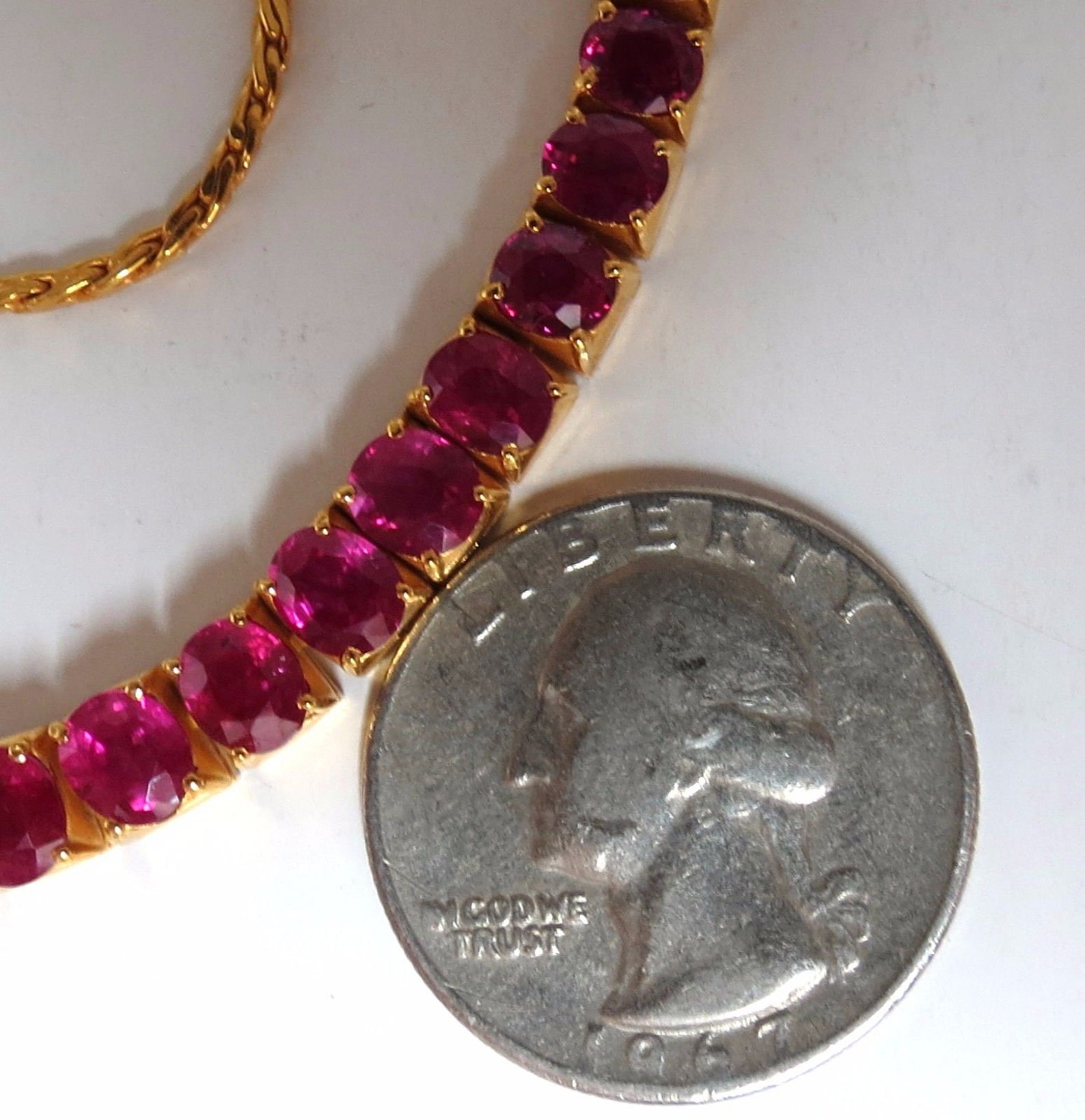 33 19ct Natural Ruby Tennis Necklace 18kt Prime Vivid Reds Etsy
