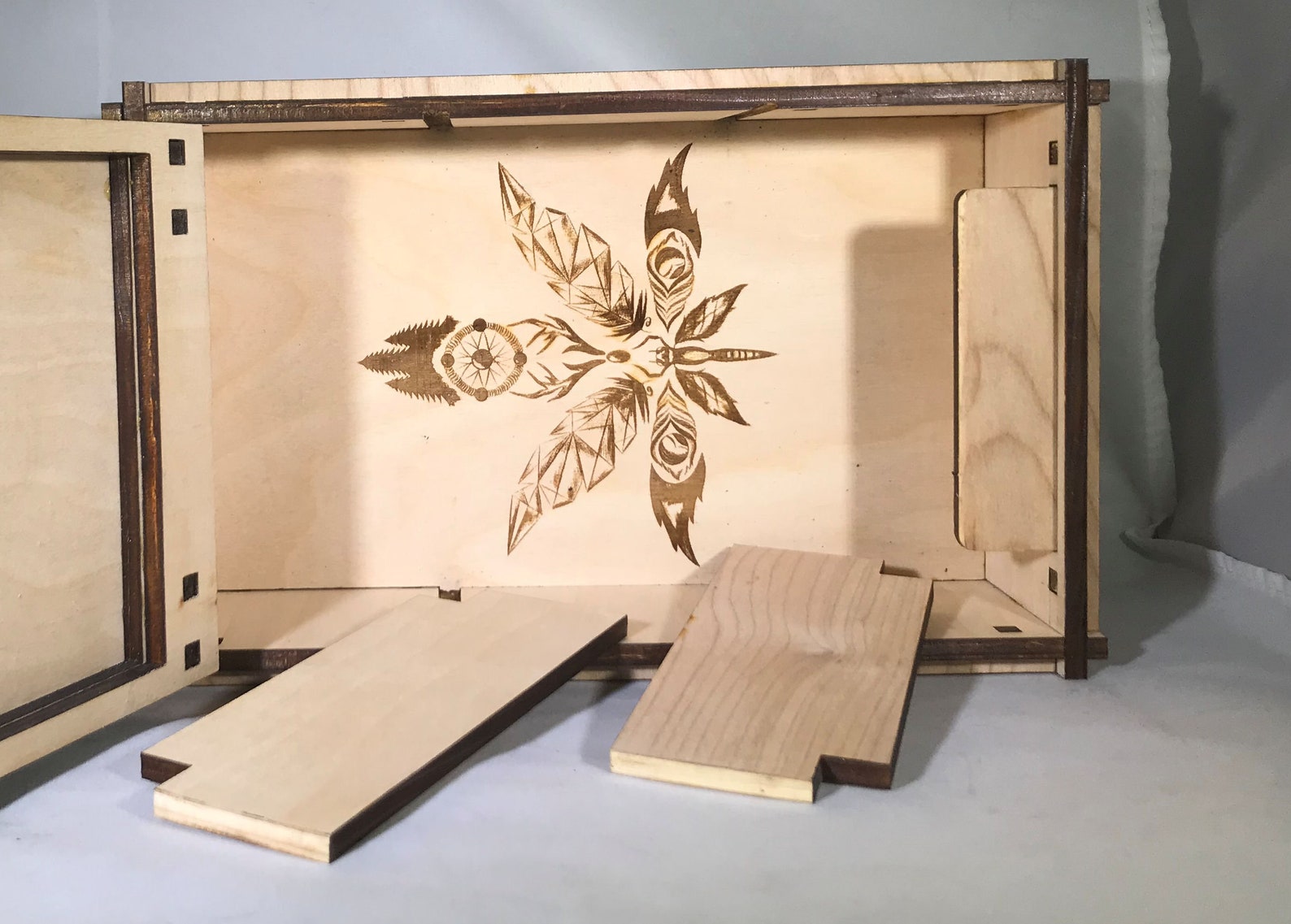 Wood weed Box Combination-lock LASER MADE Stash cannabis - Etsy 日本