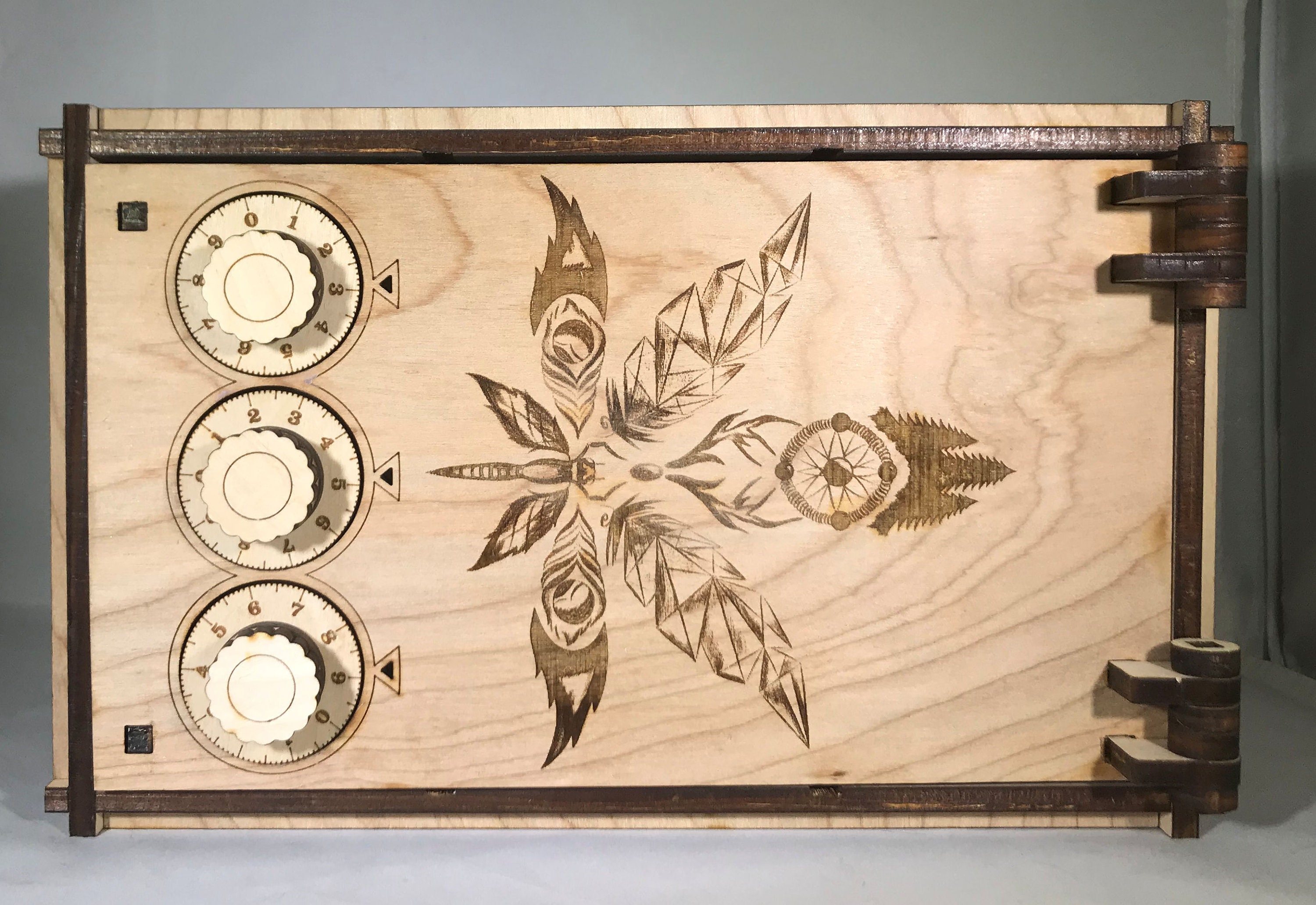 Wood weed Box Combination-lock LASER MADE Stash cannabis - Etsy 日本