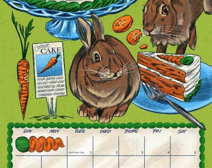 2025 Beastly Feasts Illustrated Calendar - Etsy