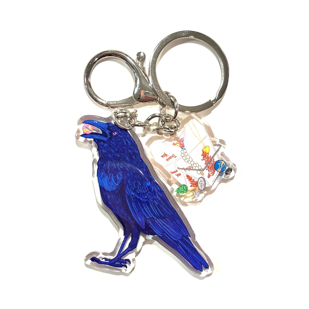 Crow and Jewels Keychain - Etsy