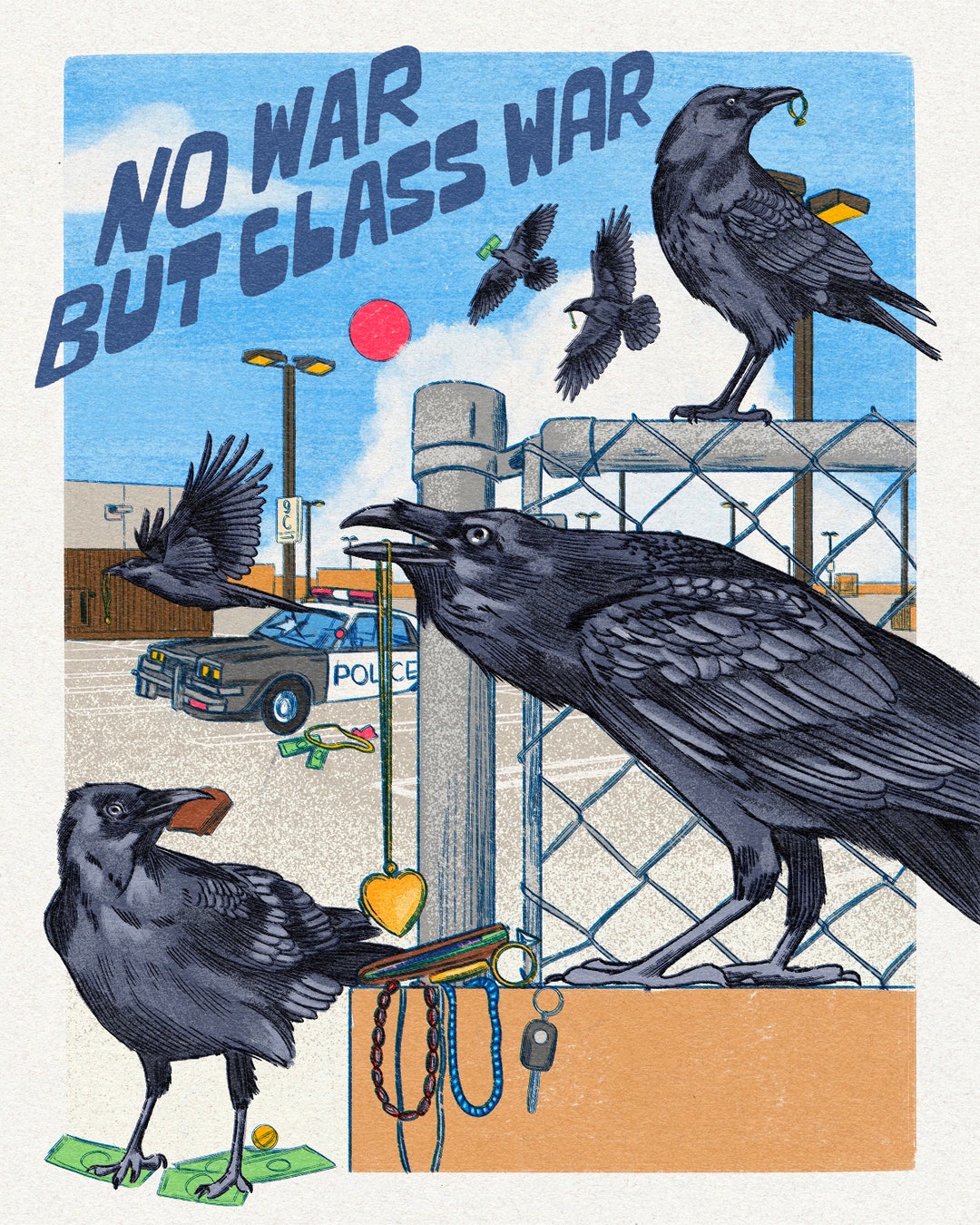 No War but Class War Crow Print - Etsy