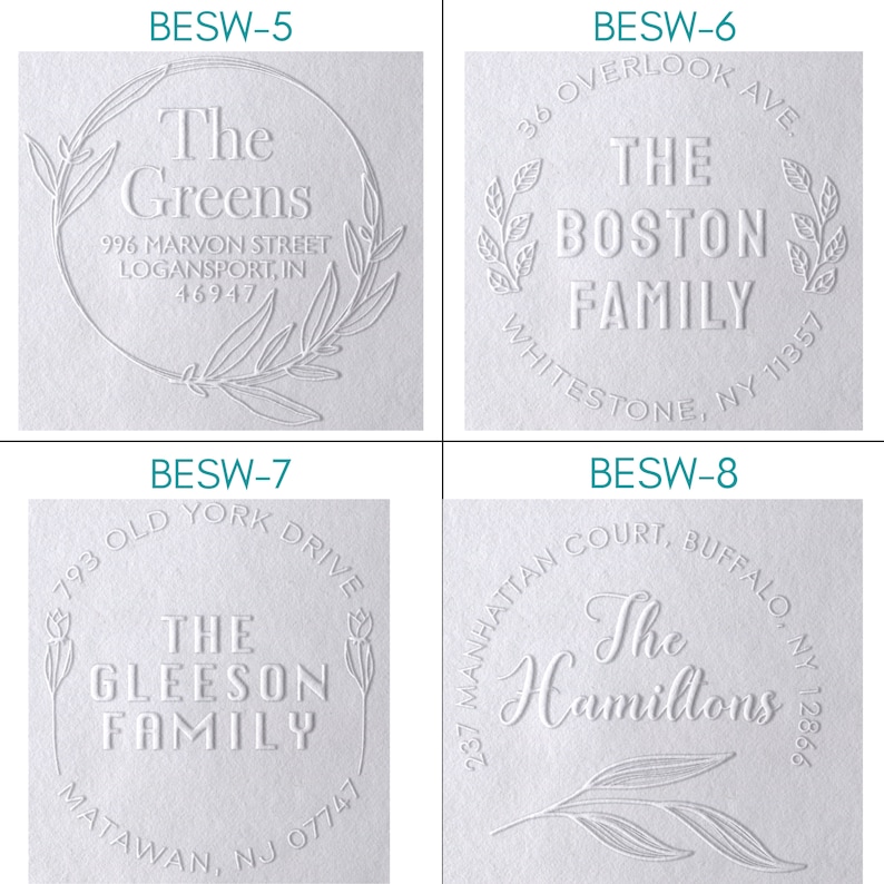 20 Designs! Return Address Embosser Seal Stamp Personalized Customized ...