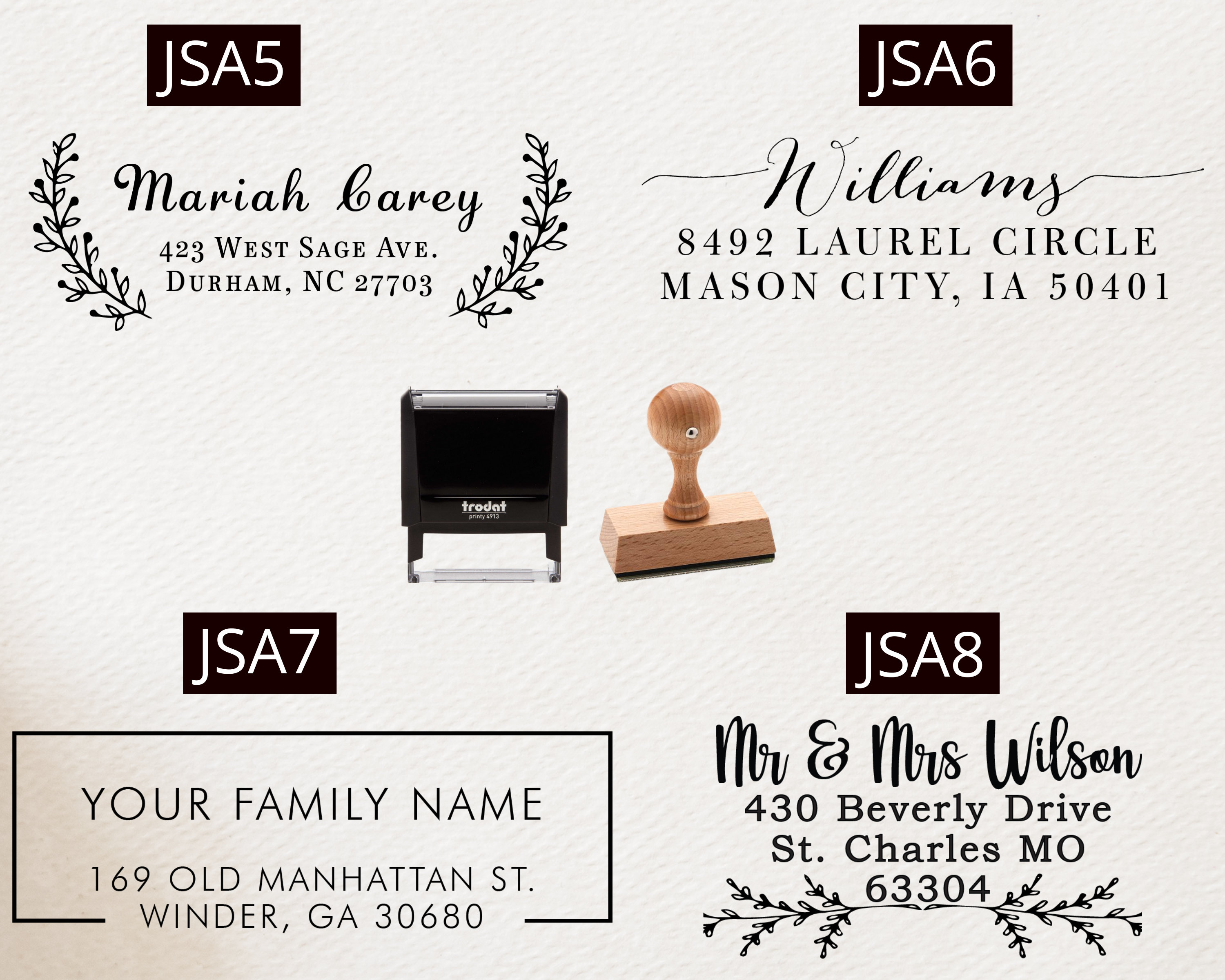 Custom Address Stamp, Self-inking Stamp, Personalized Return Address ...