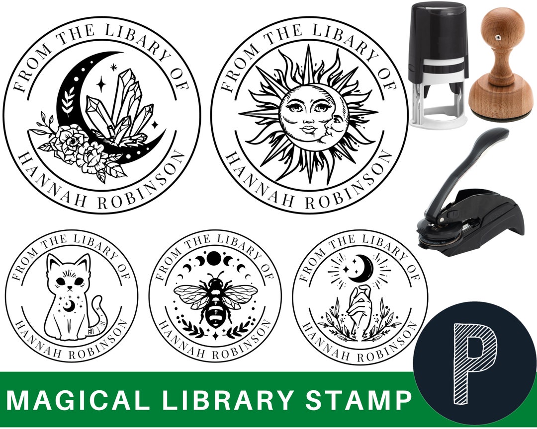 MAGIC & CELESTIAL Library of Stamp or Embosser, Custom Library Stamp ...