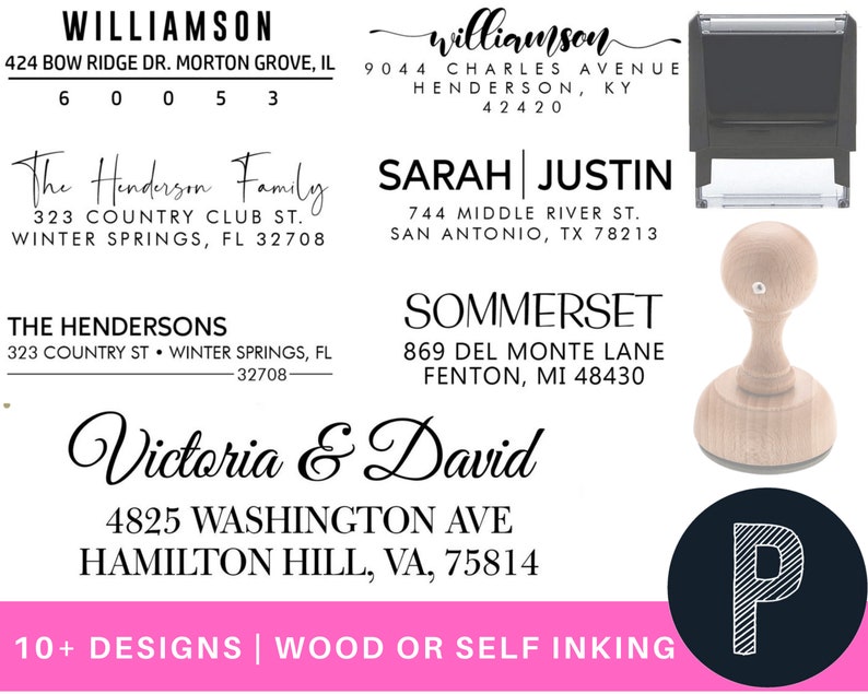 Custom Address Stamp Return Address Stamp 12 Designs to - Etsy