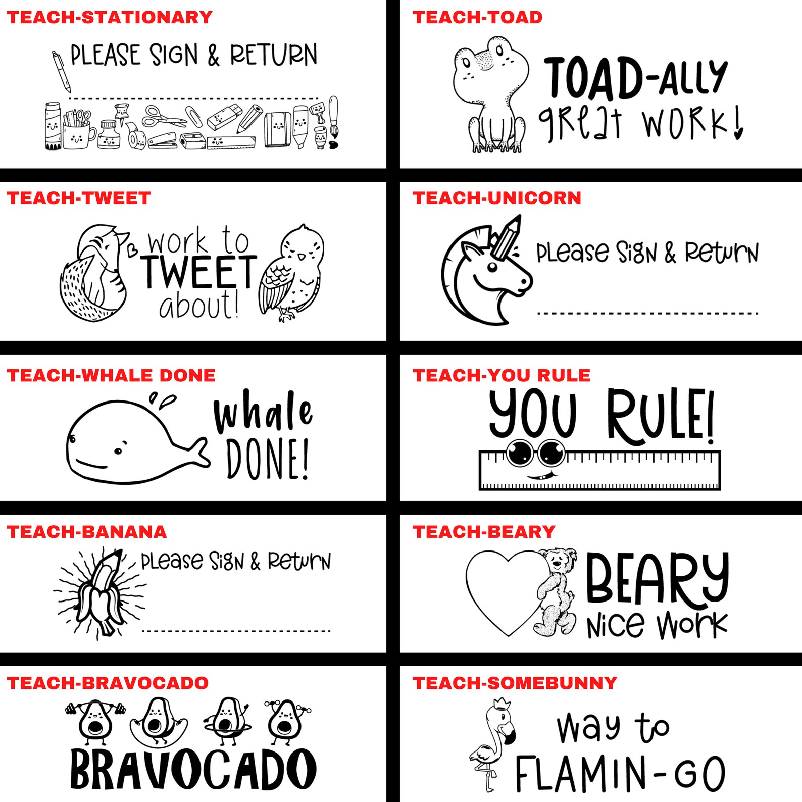 Custom Teacher Classroom Stamp | Please Sign and Return | Home Work ...