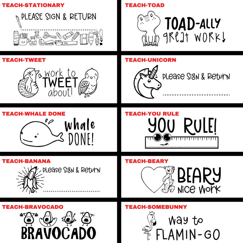 Custom Teacher Classroom Stamp Please Sign and Return Home - Etsy
