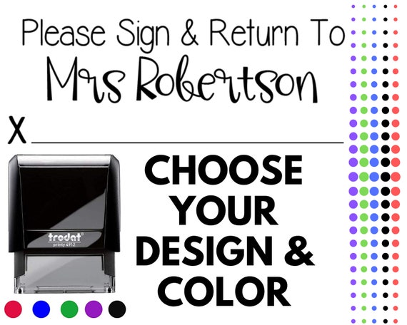 Please Sign and Return Home Work Grading Self-inking Stamp - Etsy