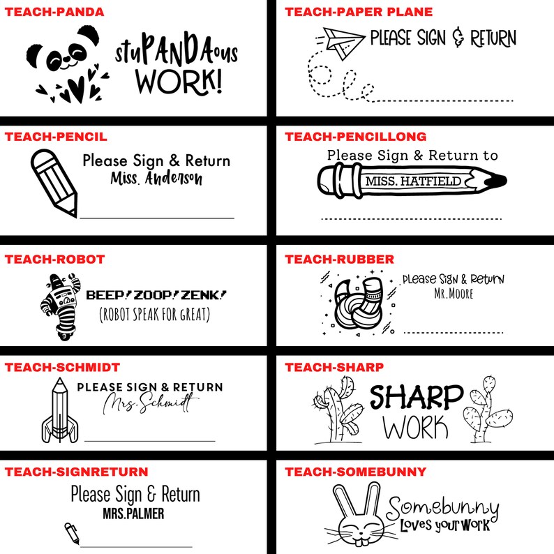 Custom Teacher Classroom Stamp Please Sign and Return Home - Etsy