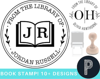 LIBRARY STAMP, Library of Stamp, Custom Library Stamp, Book Stamp, This ...