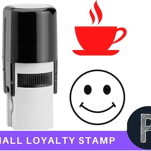 Custom Small Loyalty Logo Card or Initial Stamp Your Image Self Inking ...