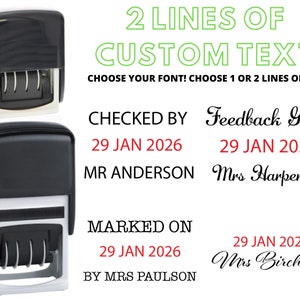 Teacher Date Stamp - Personalized Date Stamp With Name and Date 1 or 2 ...