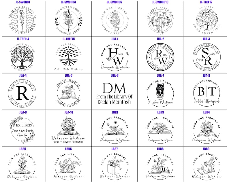 Personalized Book Embosser or Stamp | Custom Ex Libris Library Stamp - Etsy