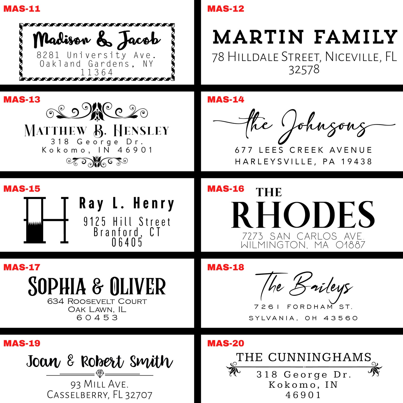 Calligraphy Address Stamp, Return Address Stamp, Wedding Address Stamp ...