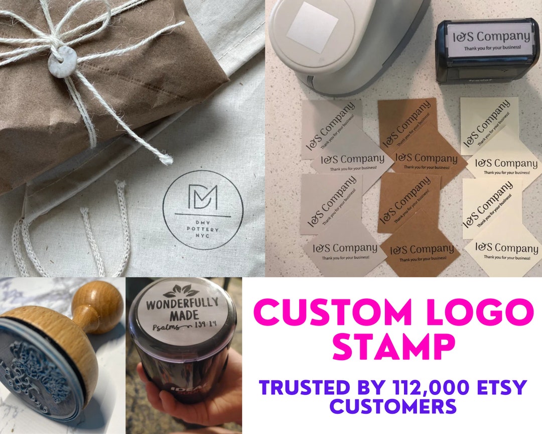 Laser Engraved Custom Logo Stamp, Wood Hand Stamp, Rubber Stamper for ...