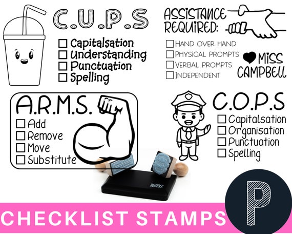 Custom Teacher Checklist Stamps Personalized Teacher Stamp | Etsy
