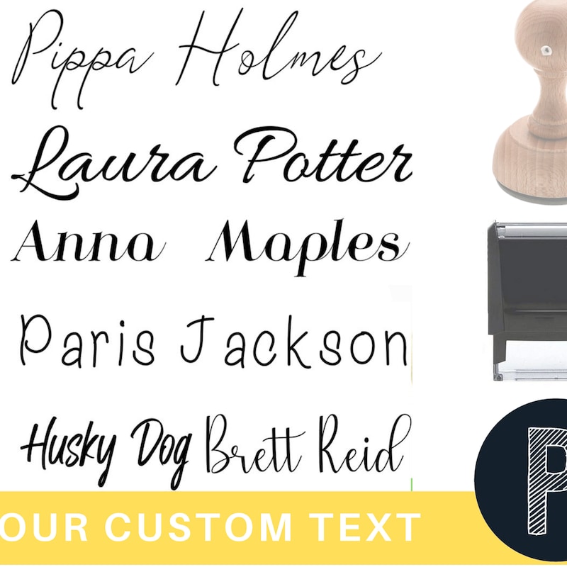 Script Font Stamp - Etsy