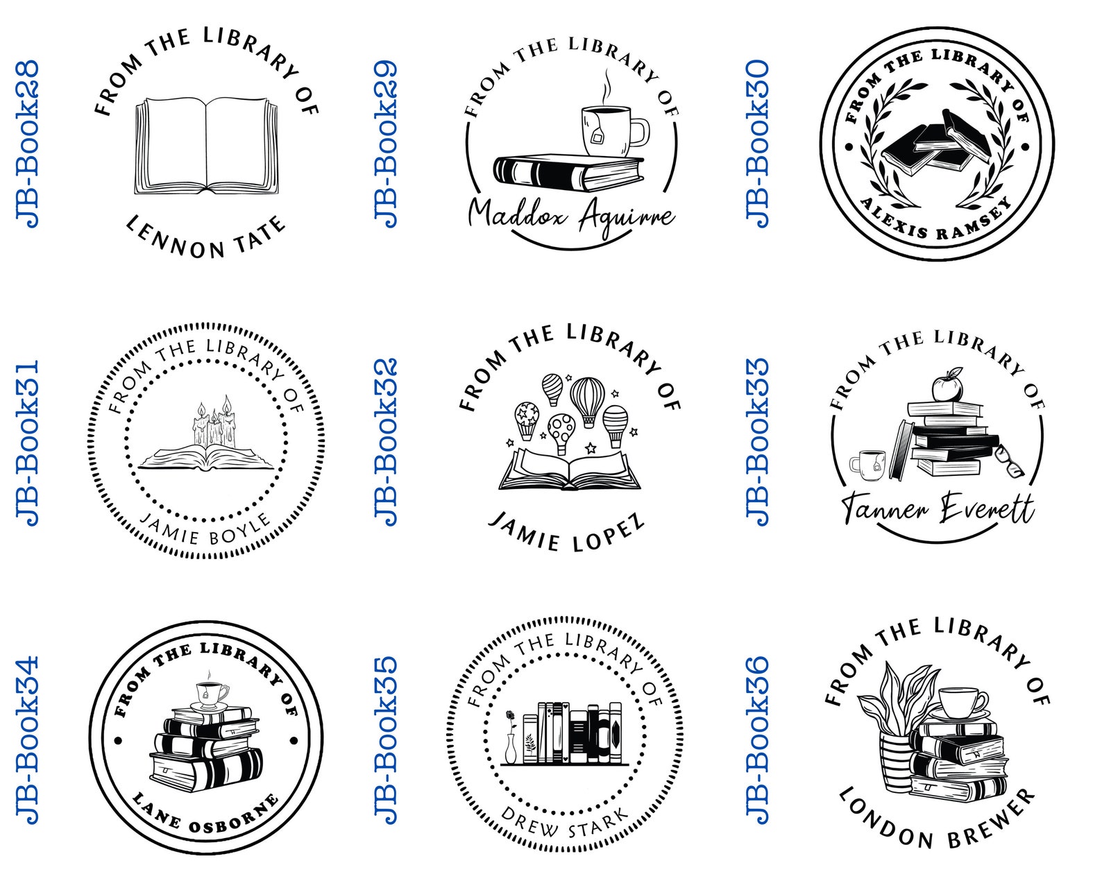 Personalized Book Lover Gift Embosser Monogram Book Stamp - Etsy