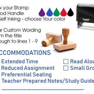 SPED Modifications Accommodation Teacher's Rubber Stamp Self Inking or ...