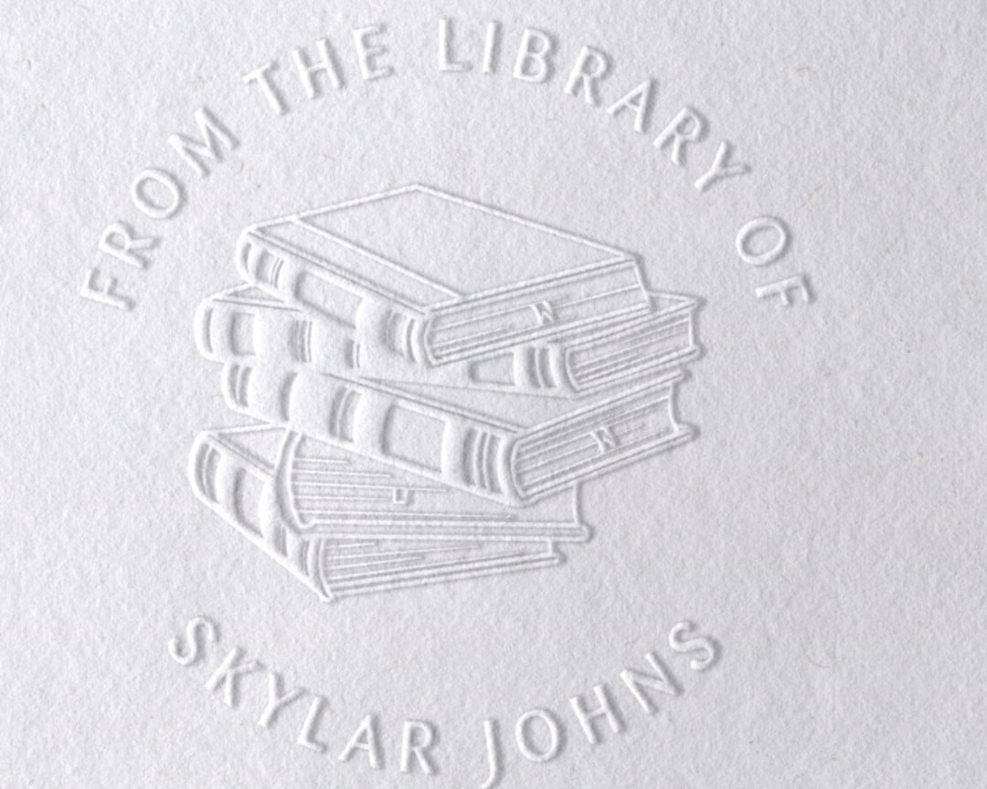 Personalized Book Lover Gift Embosser | Monogram Book Stamp Embosser ...