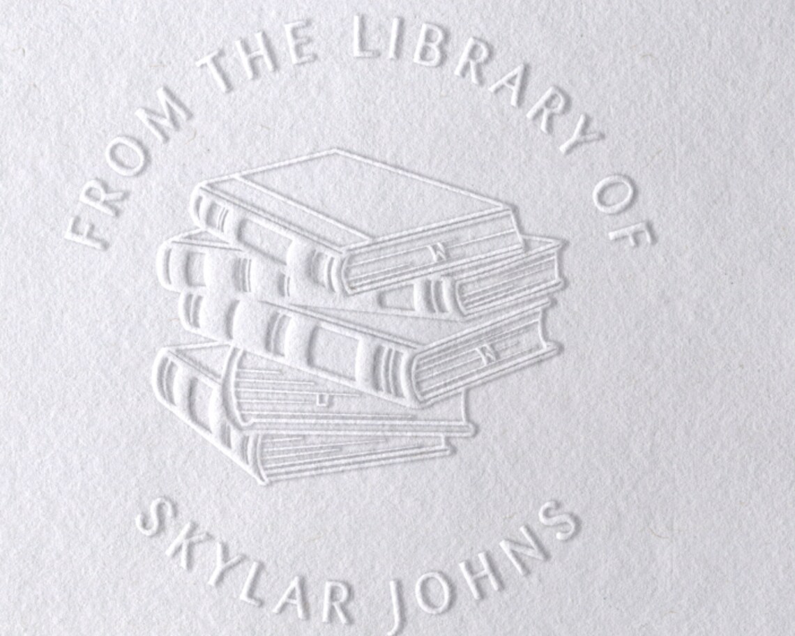 Personalized Book Lover Gift Embosser Monogram Book Stamp - Etsy