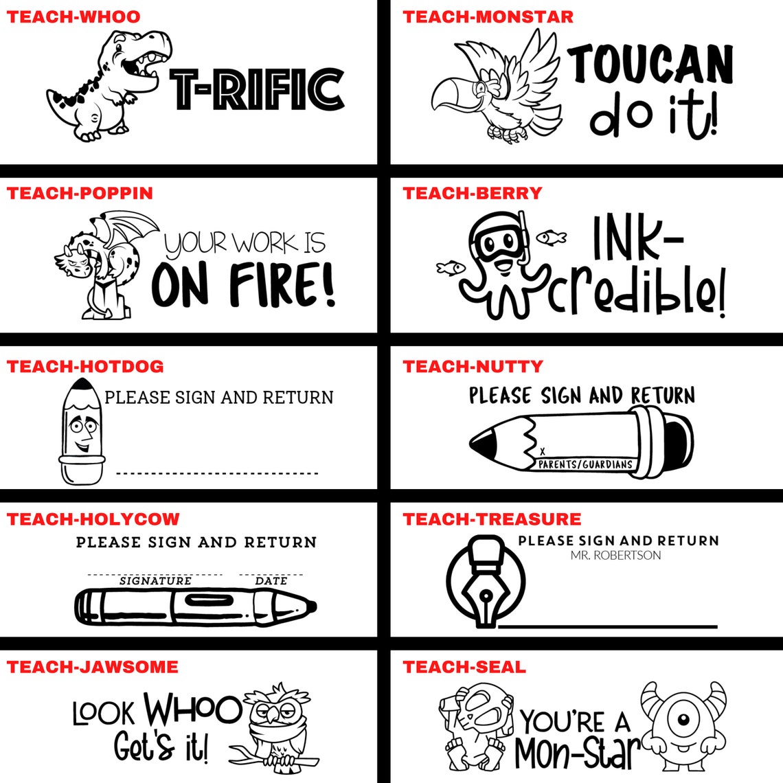 Custom Teacher Classroom Stamp Please Sign and Return Home - Etsy