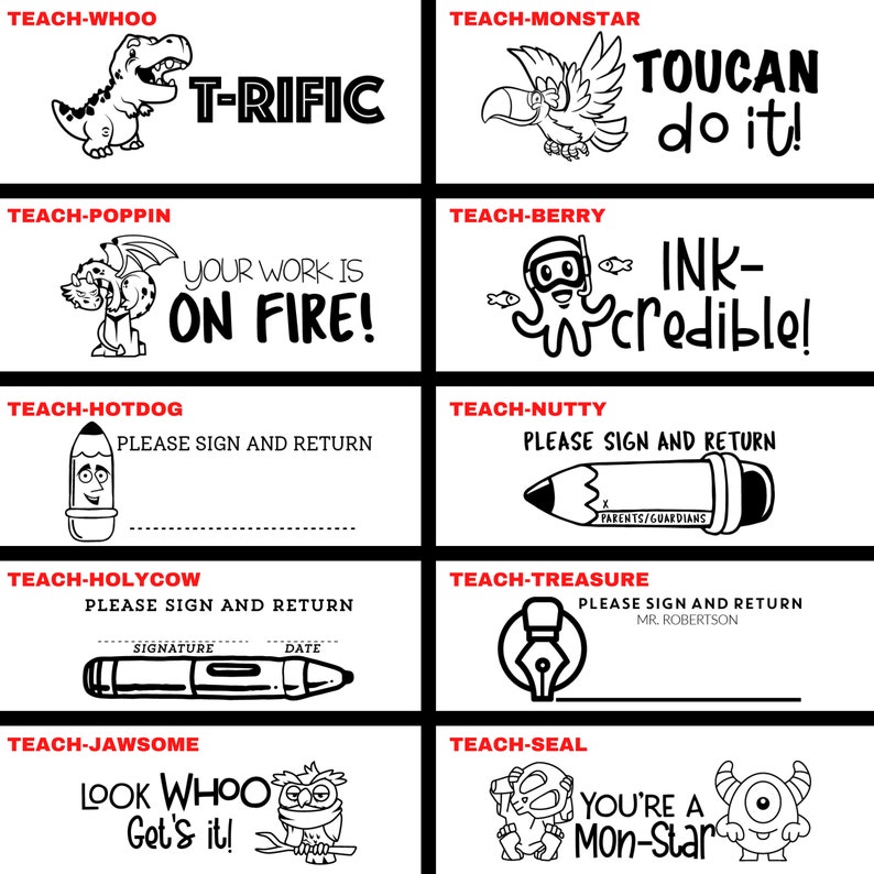 Custom Teacher Classroom Stamp | Please Sign and Return | Home Work ...