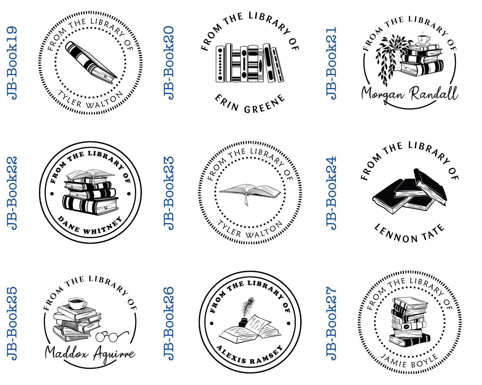 Personalized Book Lover Gift Embosser Monogram Book Stamp - Etsy