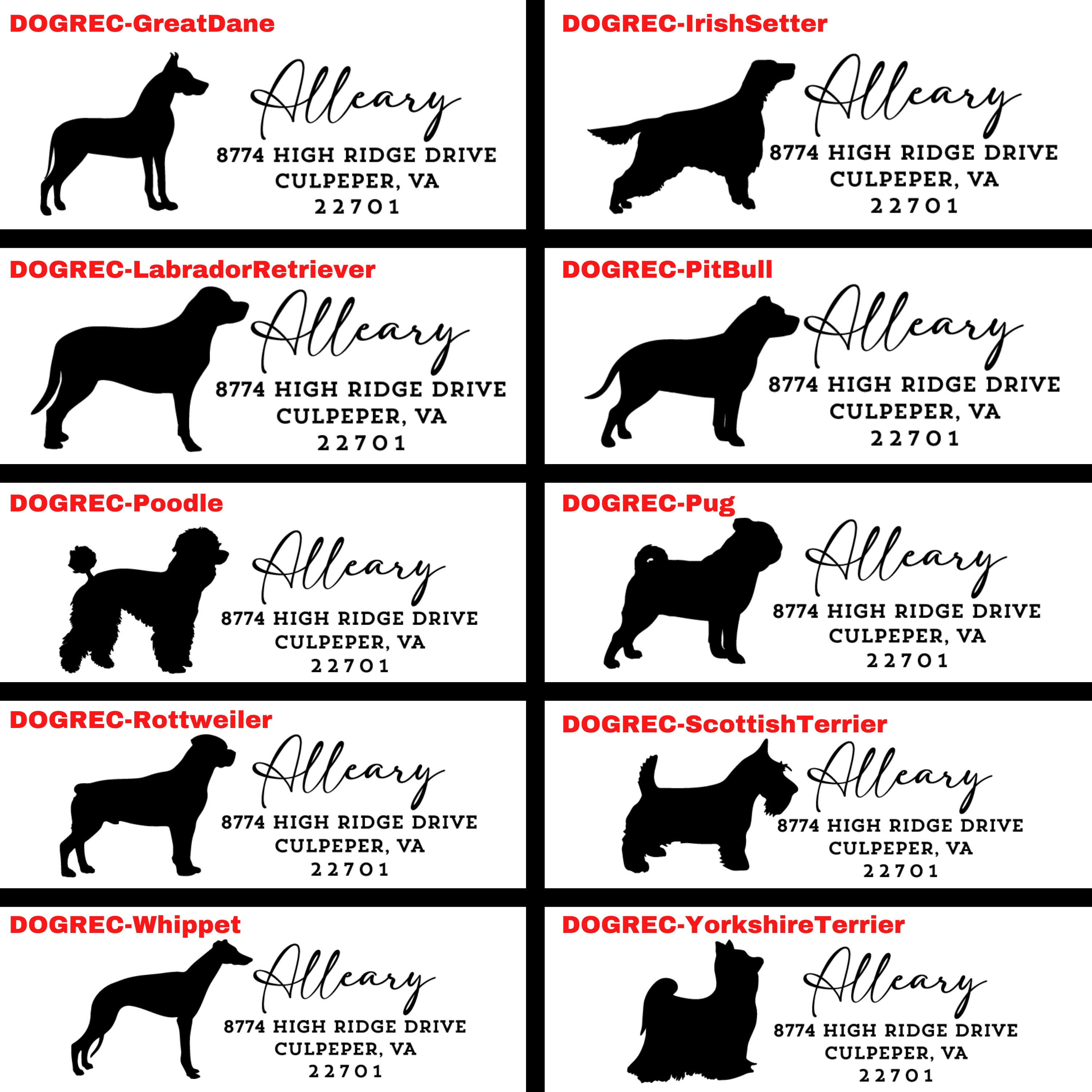 Custom 16 Dog Breeds Address Stamp Return Address Stamp - Etsy