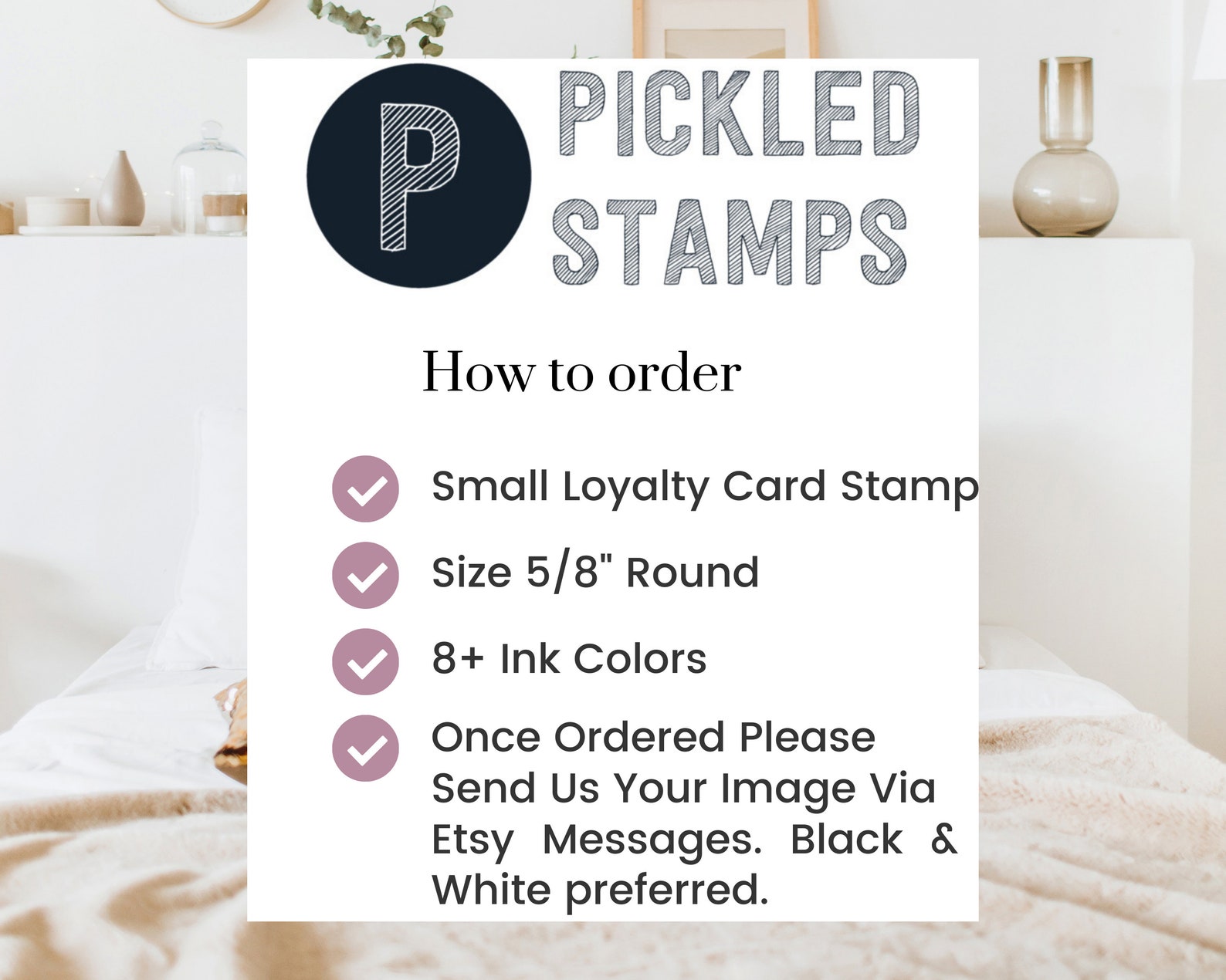 Custom Small Loyalty Logo Card or Initial Stamp Your Image Self Inking ...