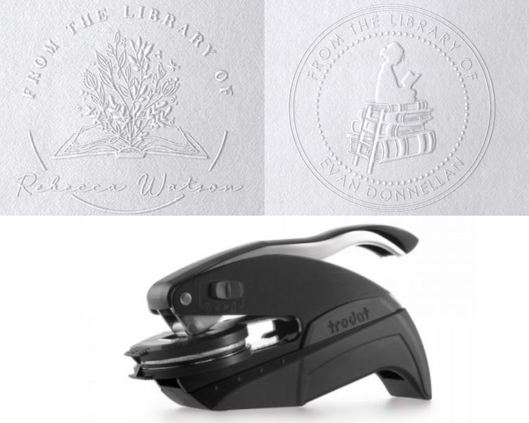 BEST SELLER - Personalized Book Embosser or Custom Name Stamp 1 5/8 ...