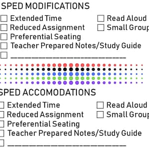 SPED Modifications Accommodation Teacher's Rubber Stamp Self Inking or ...