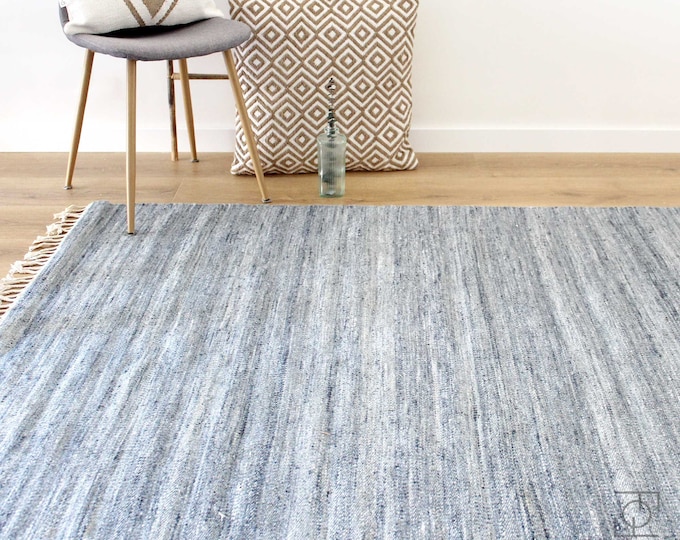 Blue Ozean Scandinavian Rug. Pattern Cotton Wool&cotton. Blue - Etsy