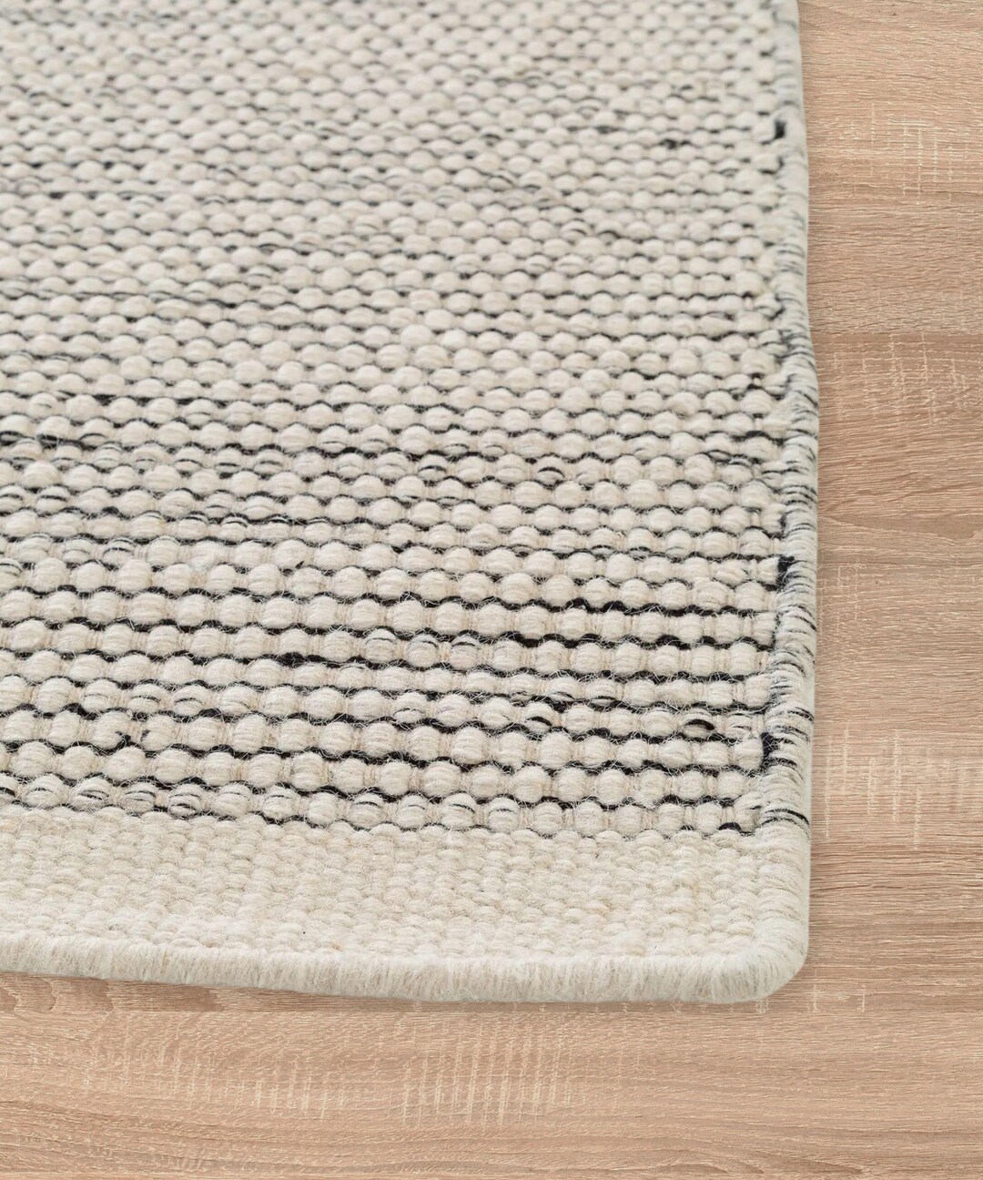 Marbled Black and White Wool Rug | Modern Area Rug for Living Room ...